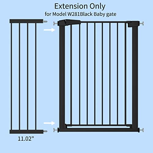 Baby gate Black Extension for fairy baby Safety gate (28cm/11.02inch)