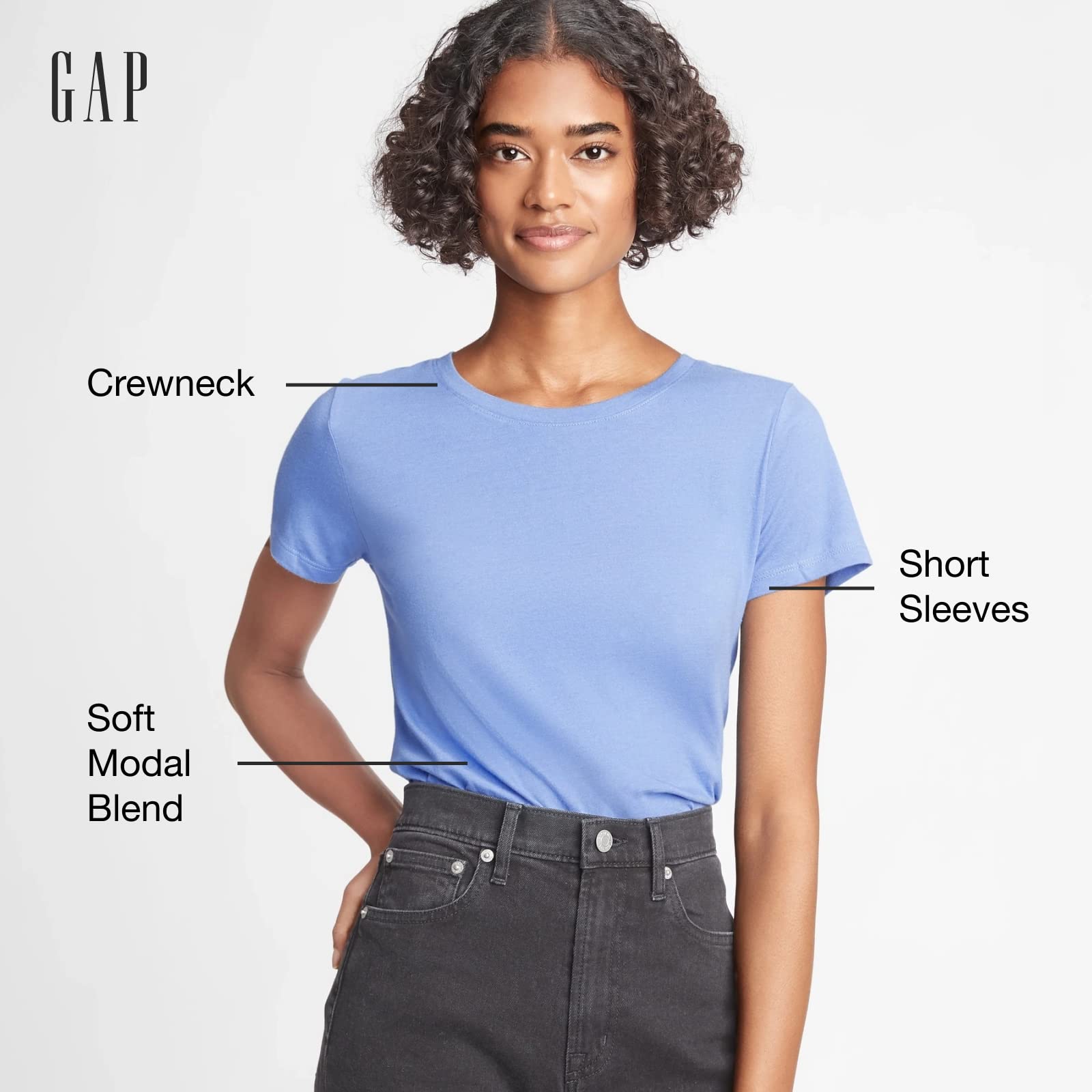 GAP Womens Favorite T-Shirt T Shirt, White 2, Medium US