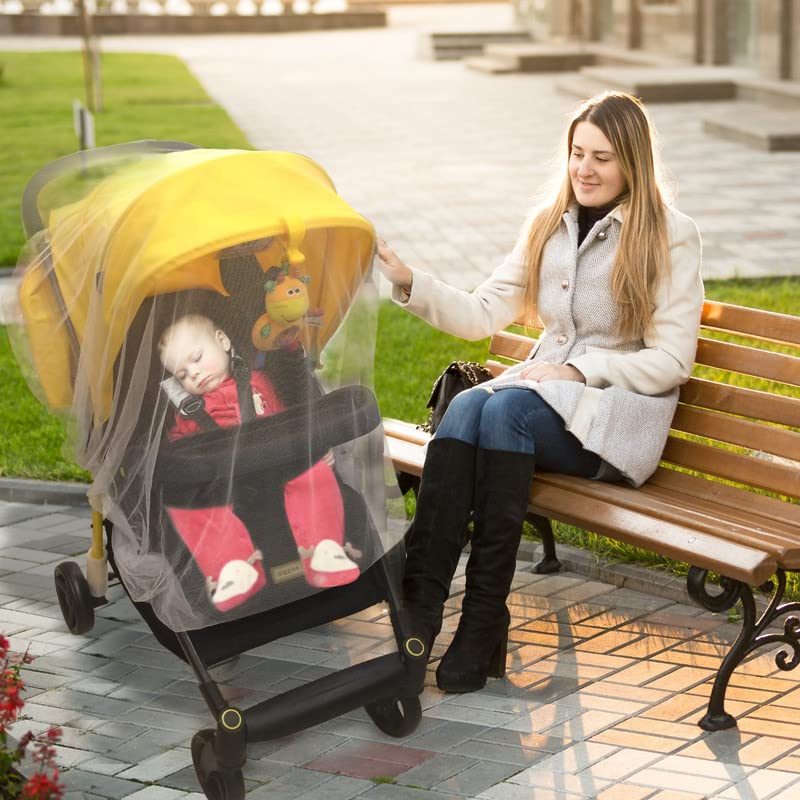 Mosquito Net for Stroller, Crib, Pack n Play, Play Yard, Bassinet, Playpen | Mosquiteros para Cunas De Bebes | Stretchy, Durable and Breathable | Machine Washable (White)