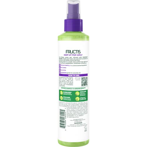 Garnier Fructis Style Curl Shape Defining Spray Gel, Curly Hair, 8.5 Fl Oz