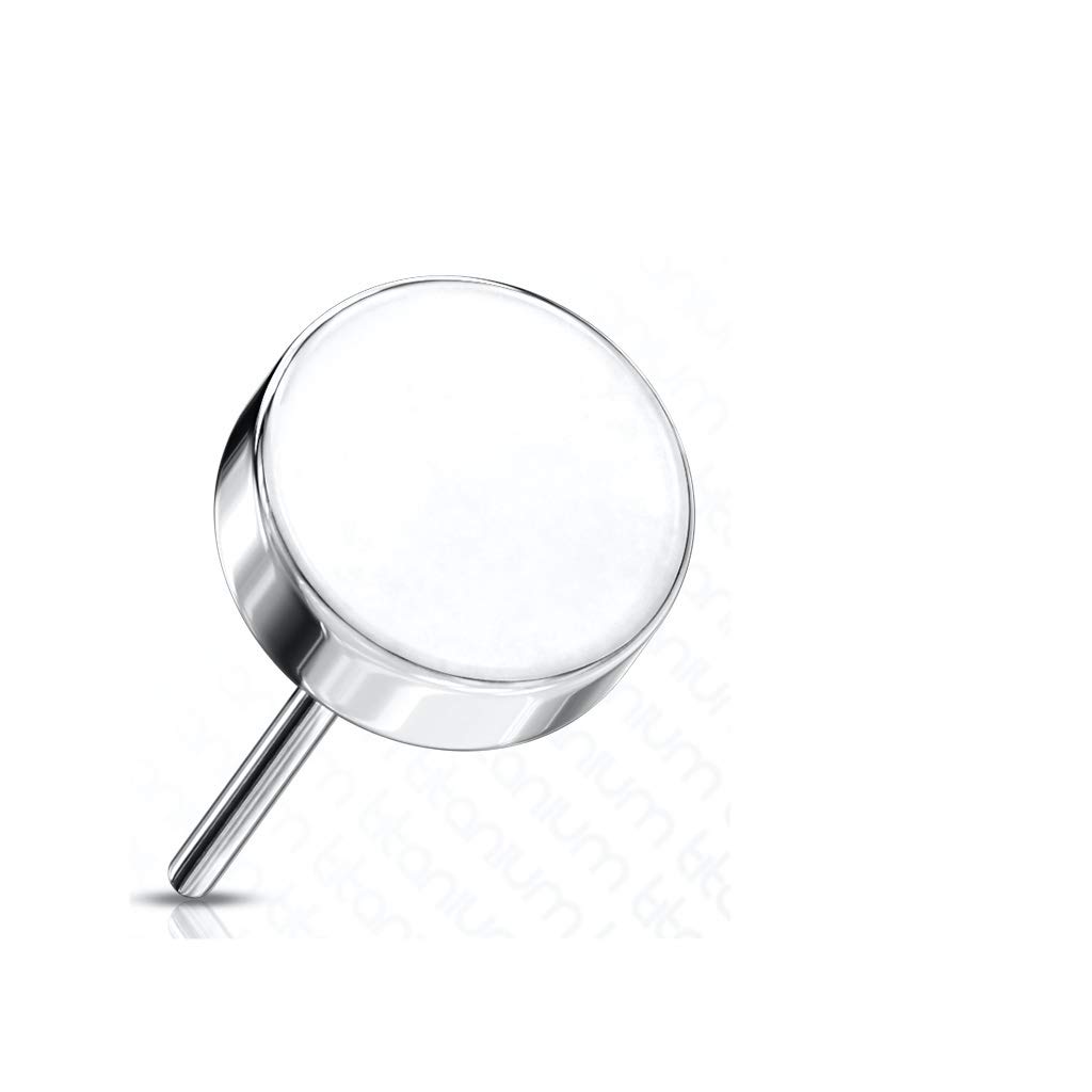 Amelia Fashion Implant Grade Titanium Threadless Push In Flat Round Tops (Choose Color) (Steel - Ball size: 3mm)