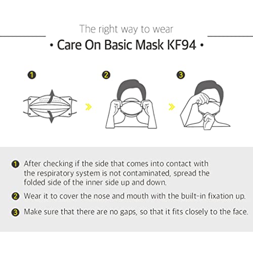 CARE ON [20 Pack] [White] KF94 Certified | 4-Layers Face Safety Mask for Adult