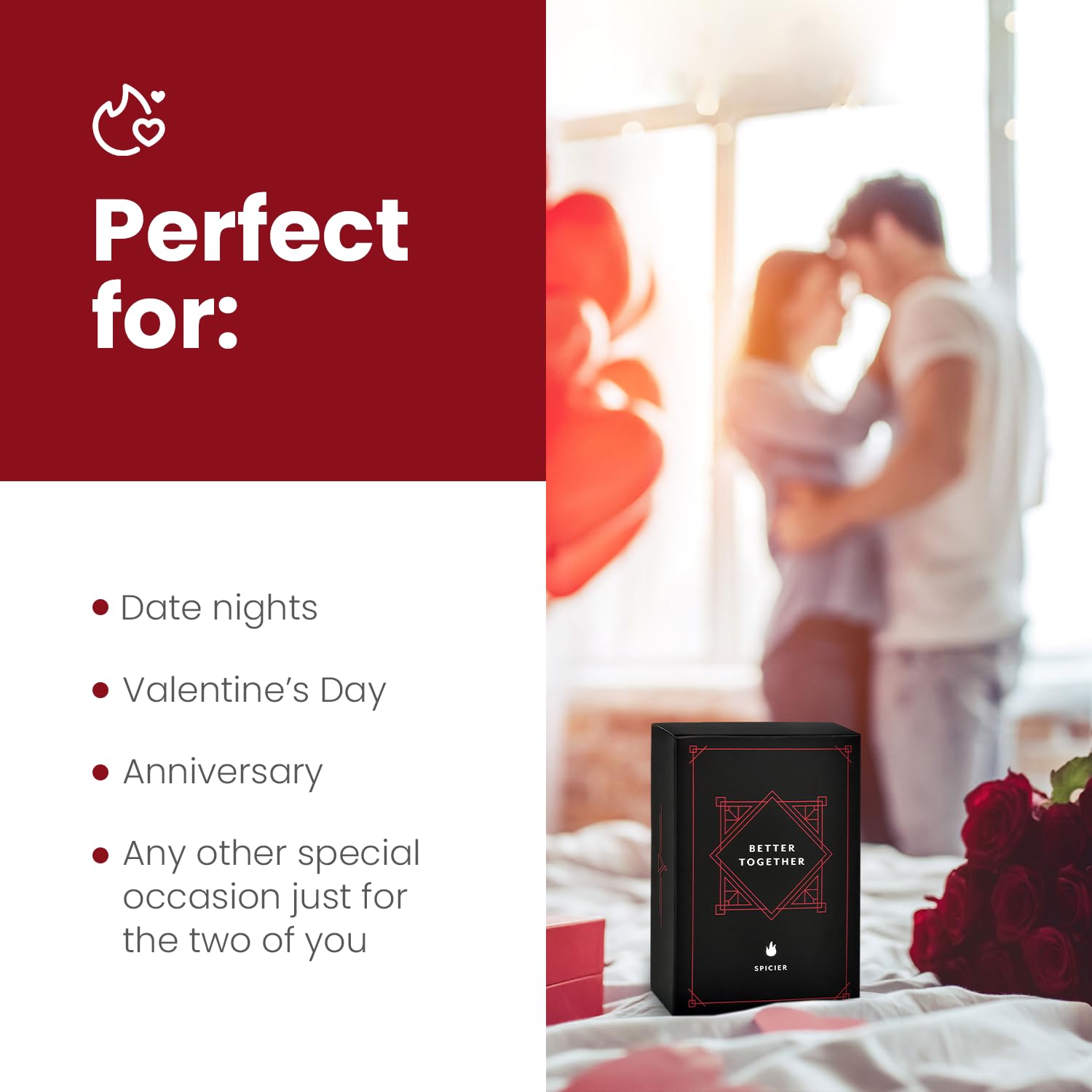 Couples Games - Card Games for Couples, Fun Games for 2 Players, Conversation Cards for Romance - Date Night Games Couple Activities - 50-Card Deck