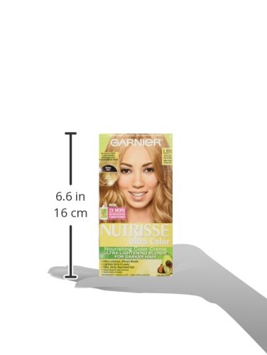 Garnier Hair Color Nutrisse Ultra Color Nourishing Creme, LB1 Ultra Light Cool Blonde (Calla Lily) Permanent Hair Dye, 1 Count (Packaging May Vary)