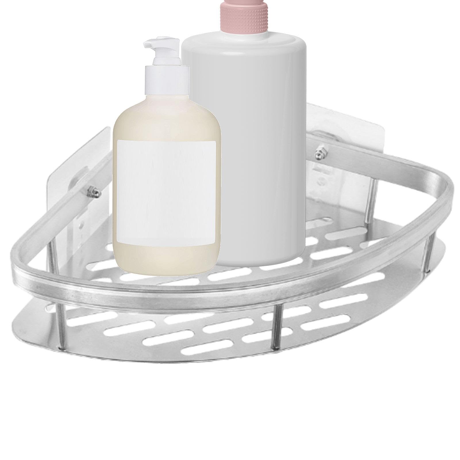 Bathroom Shower Corner Shelf - Wall Mounted Storage Rack | Rustproof Stainless Steel Caddy Organizer for Shower E.ssentials, Adhesive Corner Shower Organizer, Shower Rack for Bathtub Bathroom Rv
