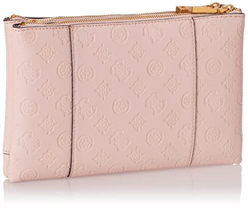 GUESS womens Noelle Double Zip Crossbody, Light Rose Logo, one size US
