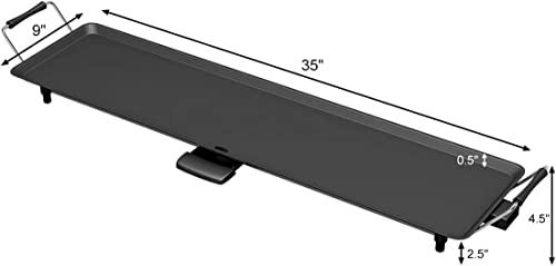 SIMOE 36 inch Electric Griddle Teppanyaki Grill, BBQ Smokeless Grills, 2000W Barbecue Griddles Table Top with Nonstick Surfaces and Adjustable 5 Temperature Setting, Indoor/Outdoor Grill