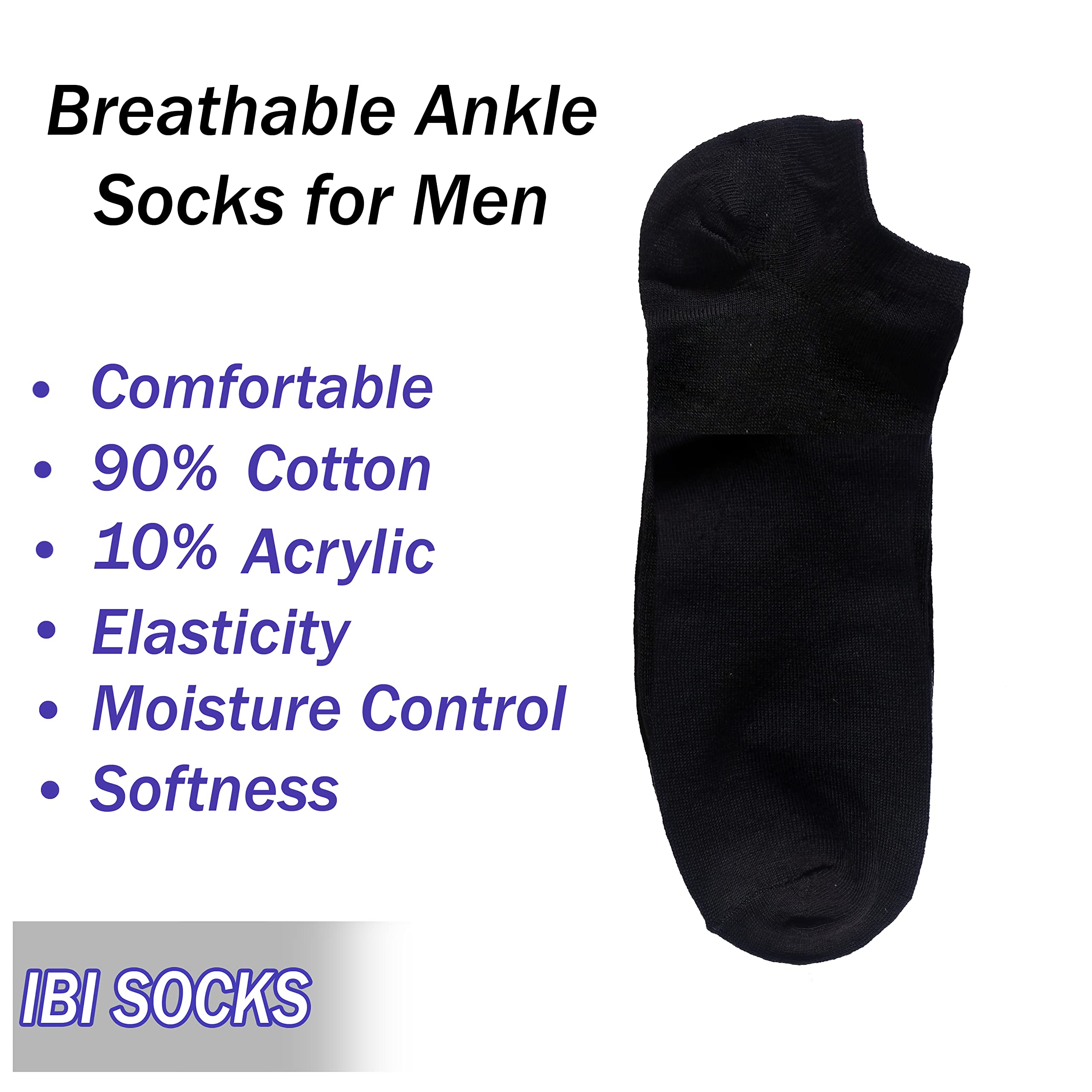 Ankle Socks, Short socks for casual use, Black, 22-30