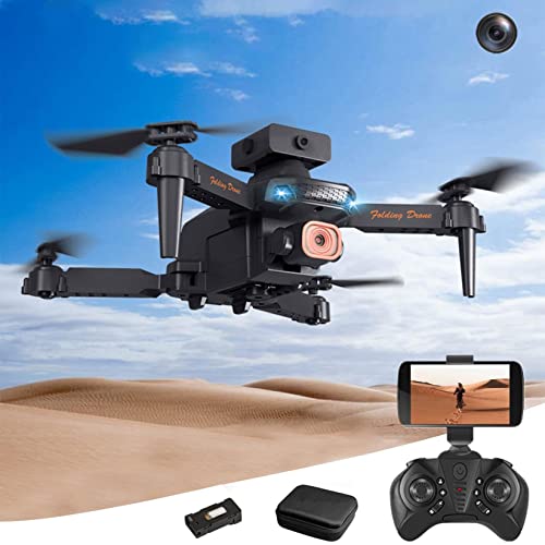 Drone with Camera, Mini Drone With Dual 1080P HD FPV Camera Remote Control Toys Gifts For Boys With Altitude Hold, Headless Mode One Key Start, with Batteries (Black(Single camera))