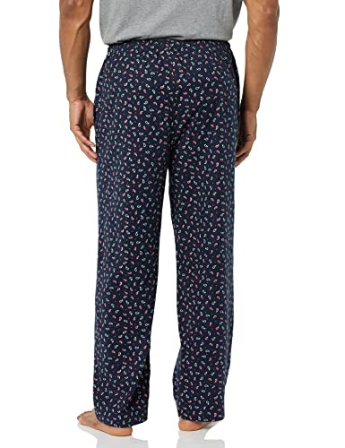 Amazon Essentials Men's Straight-Fit Woven Pajama Pant, Navy Paisley, Large