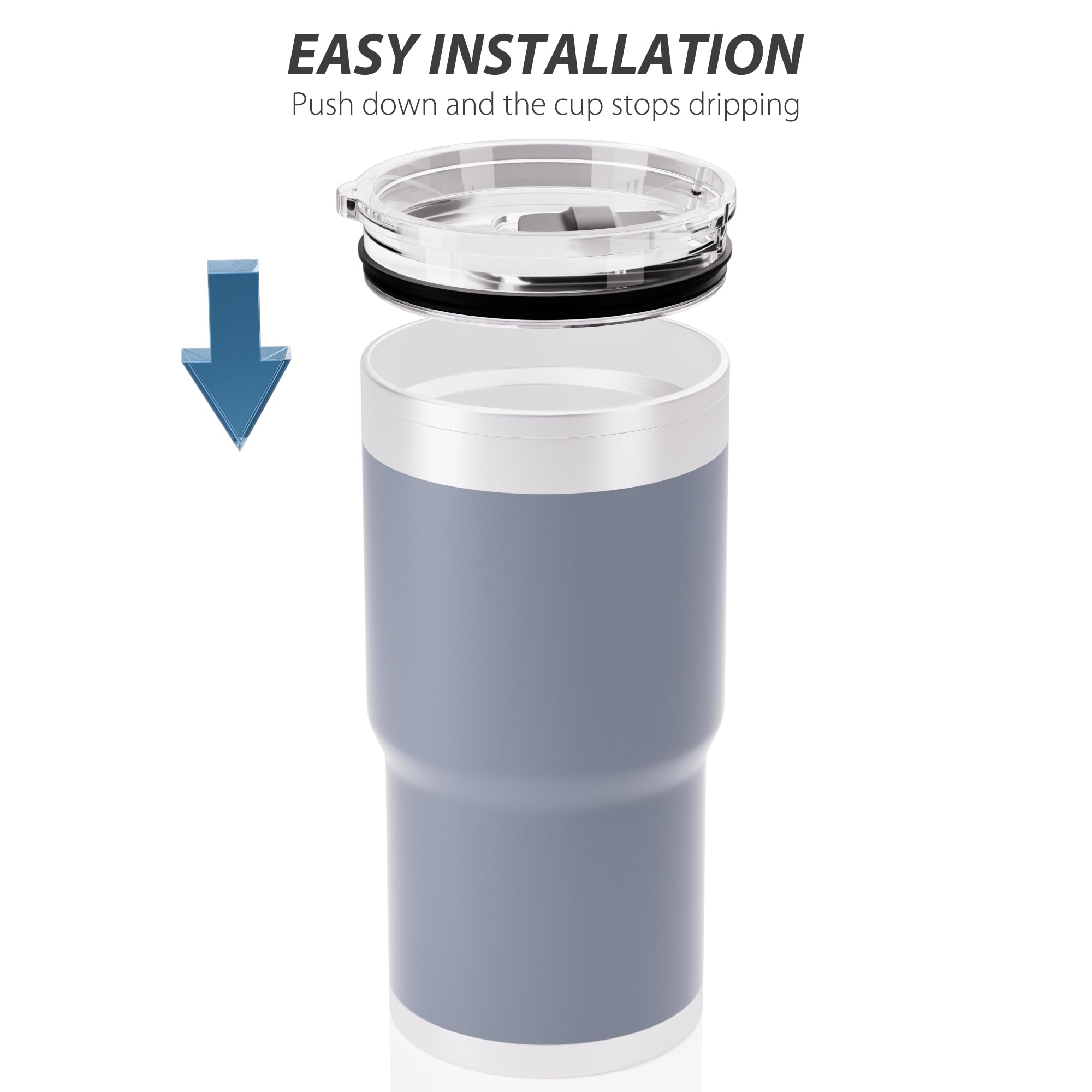 CeleVista 20 oz Tumbler Lid for YETI, 2 Pack Replacement Lids for YETI 20 oz Rambler, 10/24 oz Mug and 10 oz Lowball, Spill Proof Coffee Cup Covers with Magnetic Slider for Outdoor, Gift, BPA Free