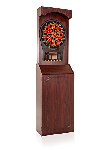 Arachnid Cricket Pro 800 Standing Electronic Dartboard with Cherry Finish, Regulation 15.5” Target Area, 8-Player Score Display and 39 Games Brown