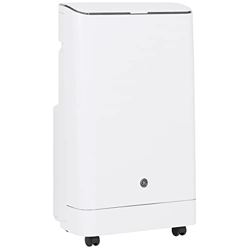 GE 14,000 BTU Portable Air Conditioner for Medium Rooms up to 550 sq ft. (9,850 BTU SACC), 3-in-1 with Dehumidify, Fan, and Auto Evaporation, Included Window Installation Kit