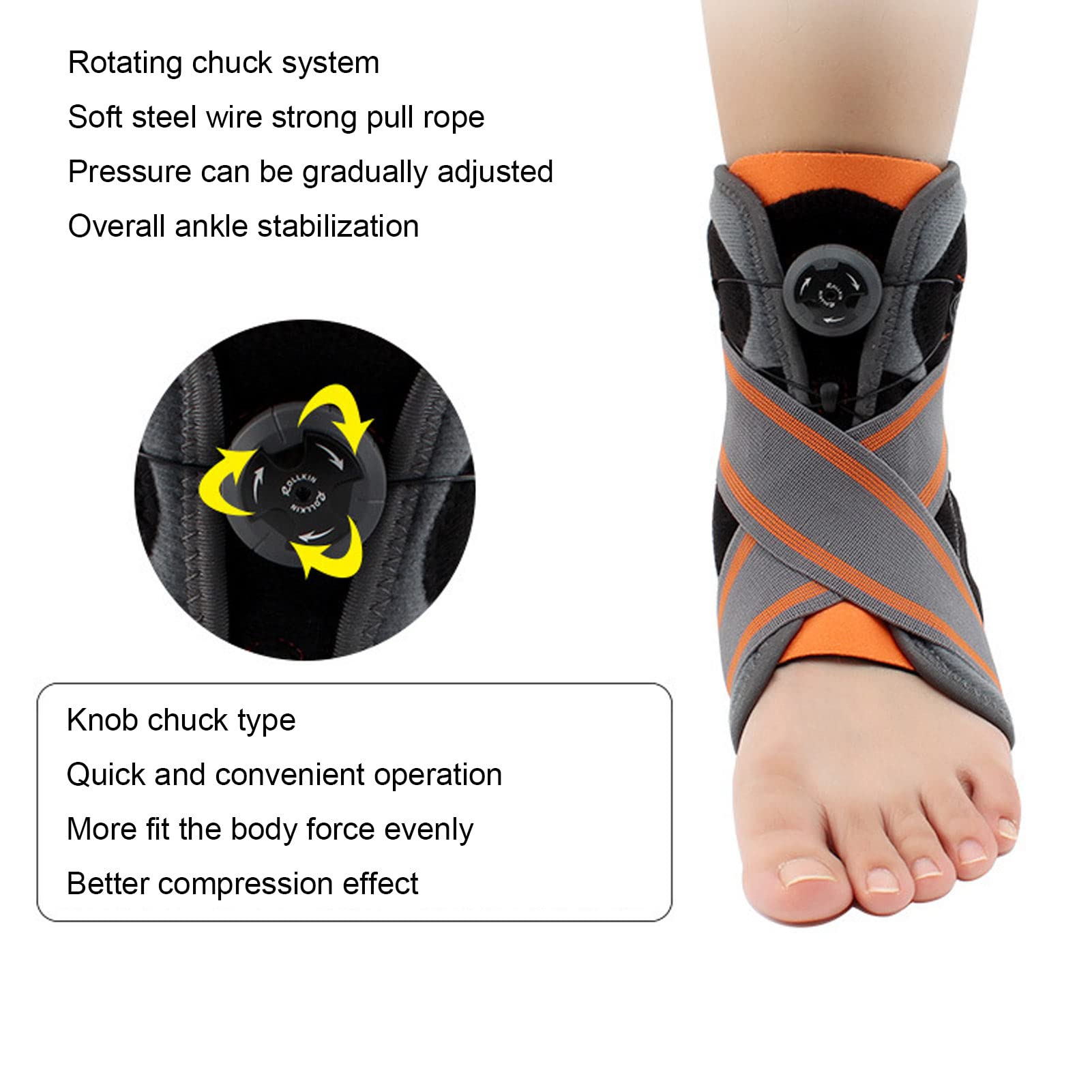 Ankle Support, Ankle Brace Breathable Compression Ankle Support Wrap for Injury Recovery (M)