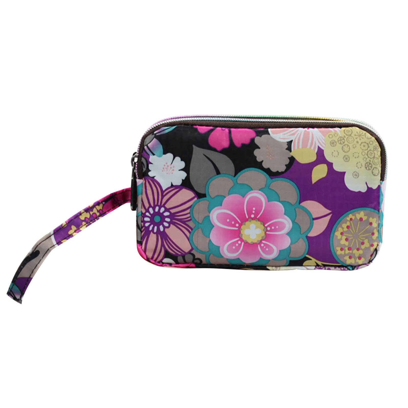 IKAXIYO Women Floral Print Cloth Wristlet Bag Coin Purse Zipper Wallet Cell Phone Pouch, Beautiful and Durable (A1)