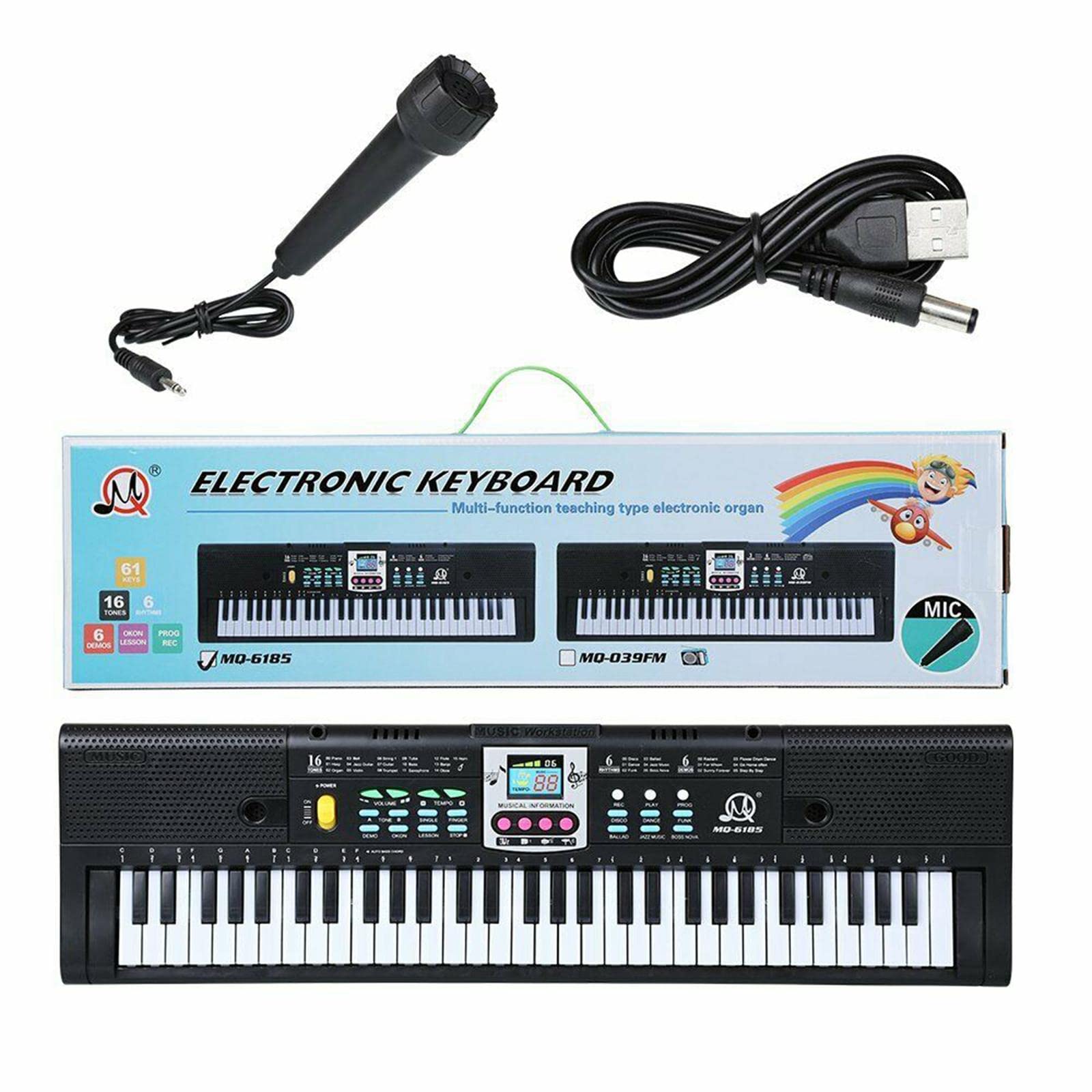 Keyboard Piano 61 Keys Digital Piano Organ with Microphone Kit for Die