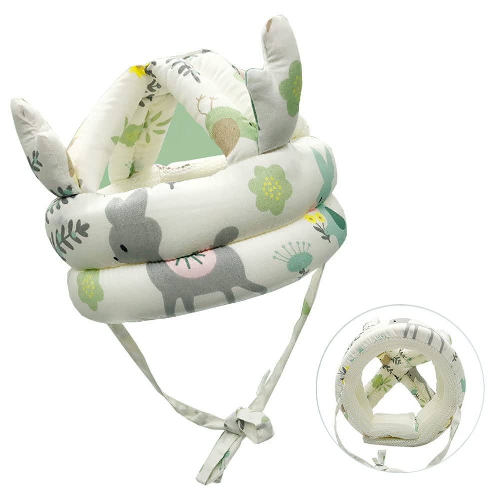 Baby Helmet Walking Head Protector for Crawling Walking Infants Adjustable Head Protector Soft Cushion Headguard for Toddler 6-12 Months Baby 1-2 Years Learning to Walk (White)