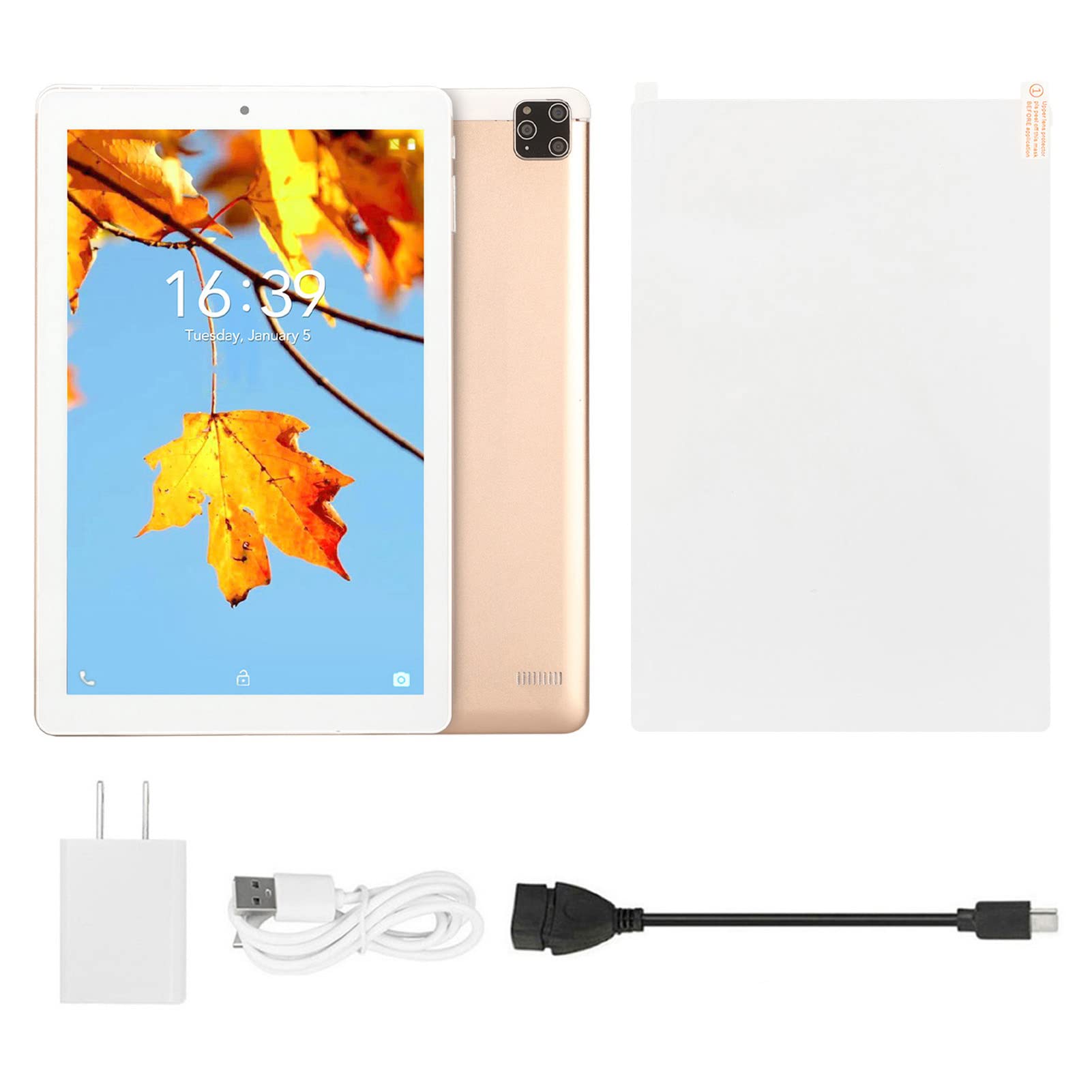 aqxreight 10.1 Inch Tablet 4GB RAM 64GB ROM Tablet 100-240V 5G WiFi Dual Card Dual Standby 2MP Front 5MP Rear Reading for Android 10 (U.S. regulations)