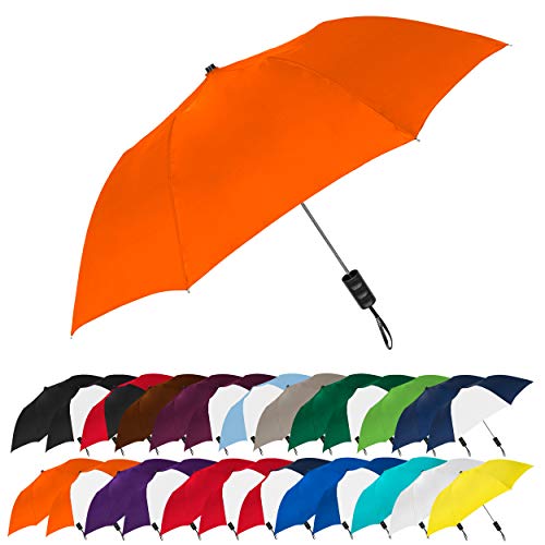 STROMBERGBRAND UMBRELLAS Spectrum Popular Style 16" Automatic Open Umbrella Light Weight Travel Folding Umbrella for Men and Women, (Orange)