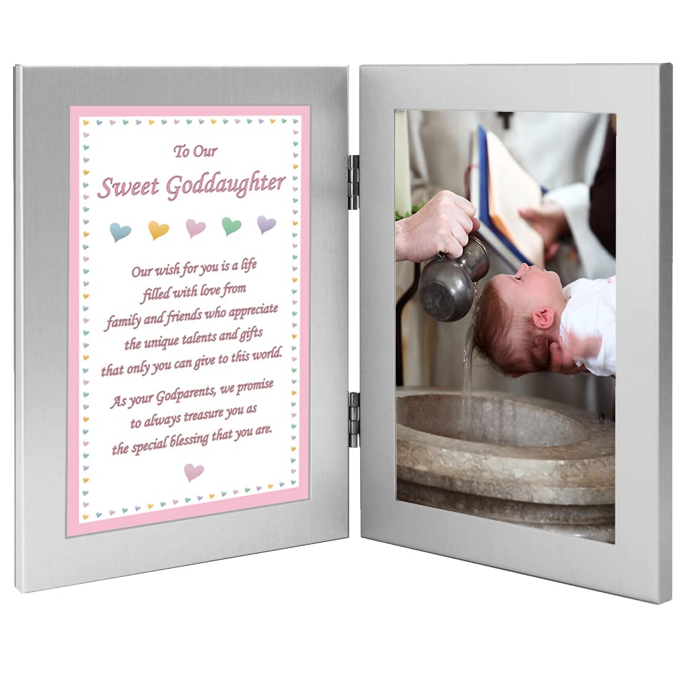 Sweet Goddaughter Gift, Poem from Godparents for Baptism or Christening, Add 4x6 Inch Photo