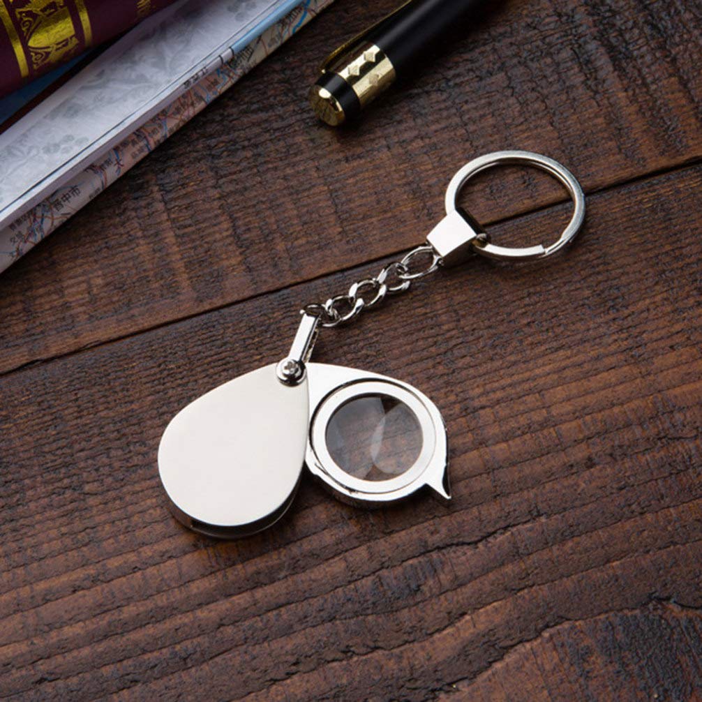 ARTIBETTER Magnifying Glass Keychain 15x Handheld Pocket Magnifier Small Folding Hand Held Magnifier for Reading Coins Hobby Travel