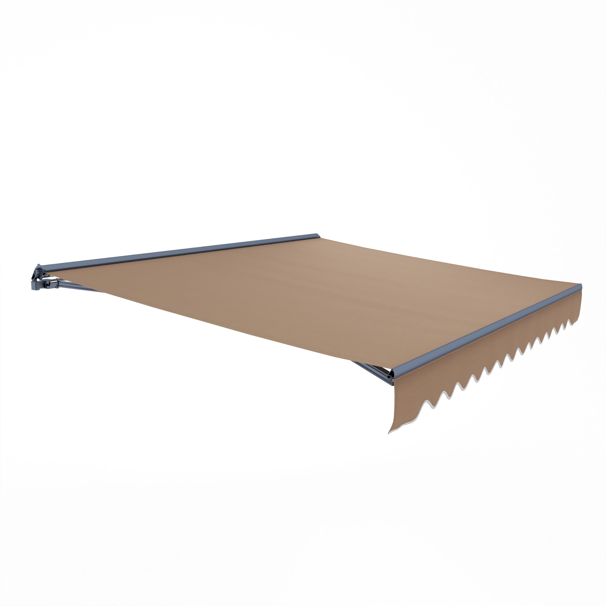 ALEKO Automatic Retractable LED Awning | 10' W x 8' L Motorized Crank Deck Patio Awning| Polyester Water Resistant Canopy Sun Shade | Sand Beige | AWCL10X8SAND31