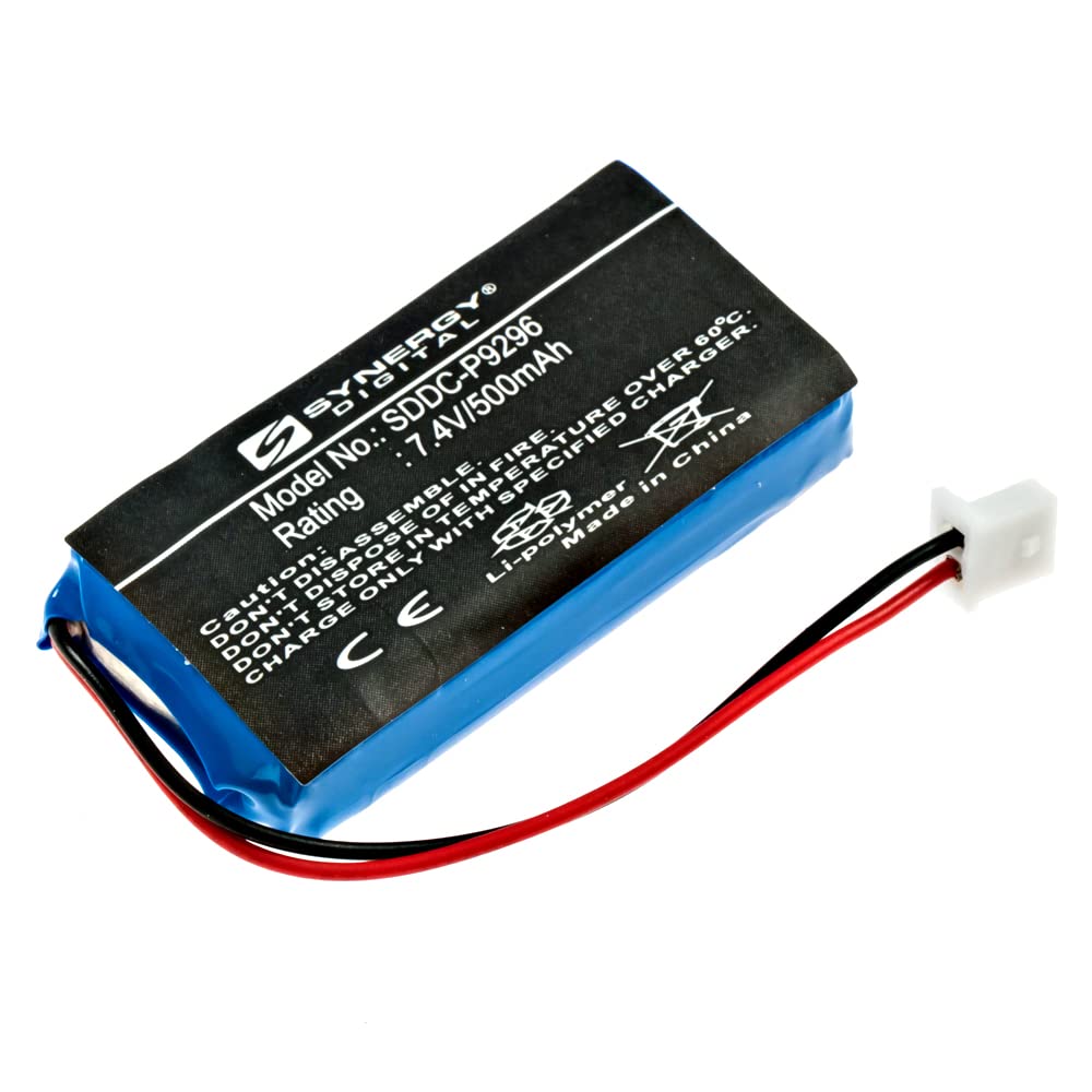 Synergy Digital Dog Collar Batteries, Compatible with AE Energy AE562438P6H Dog Collar Battery, (Li-Pol, 7.4V, 500 mAh), Combo-Pack Includes: 2 x SDDC-P9296 Batteries