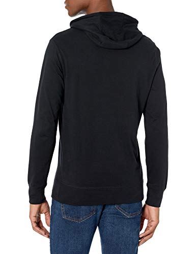 Amazon Essentials Men's Lightweight Jersey Pullover Hoodie, Black, X-Large