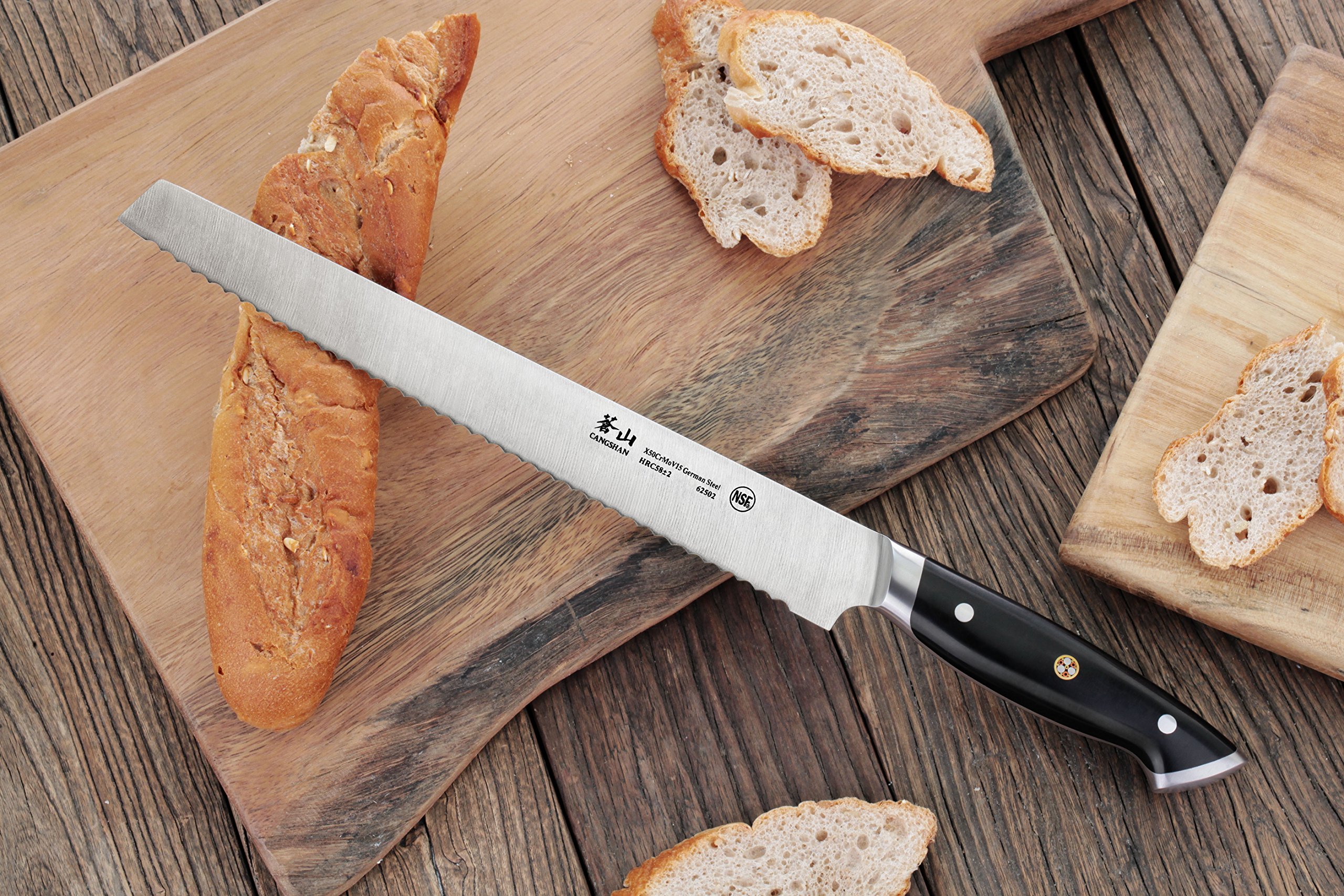 Cangshan Z Series 62502 German Steel Forged Bread Knife, 10.25-Inch