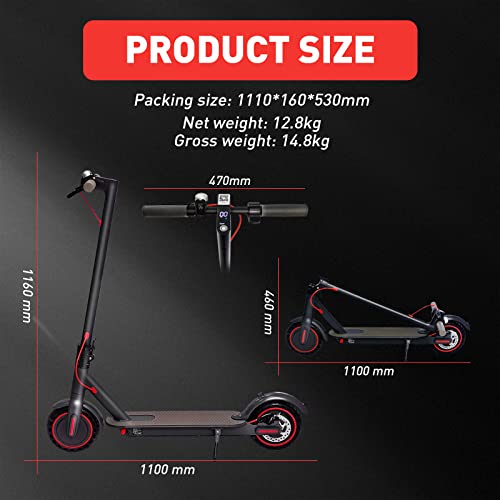 drosery Electric Scooter, 350W Motor 8.5" Solid Tires Electric Scooter Adults, 20 Miles Range 18.6 MPH Speed with App, 36V 10.4Ah Battery, Folding Commuter Scooter Electric for for Adults Kids Teens