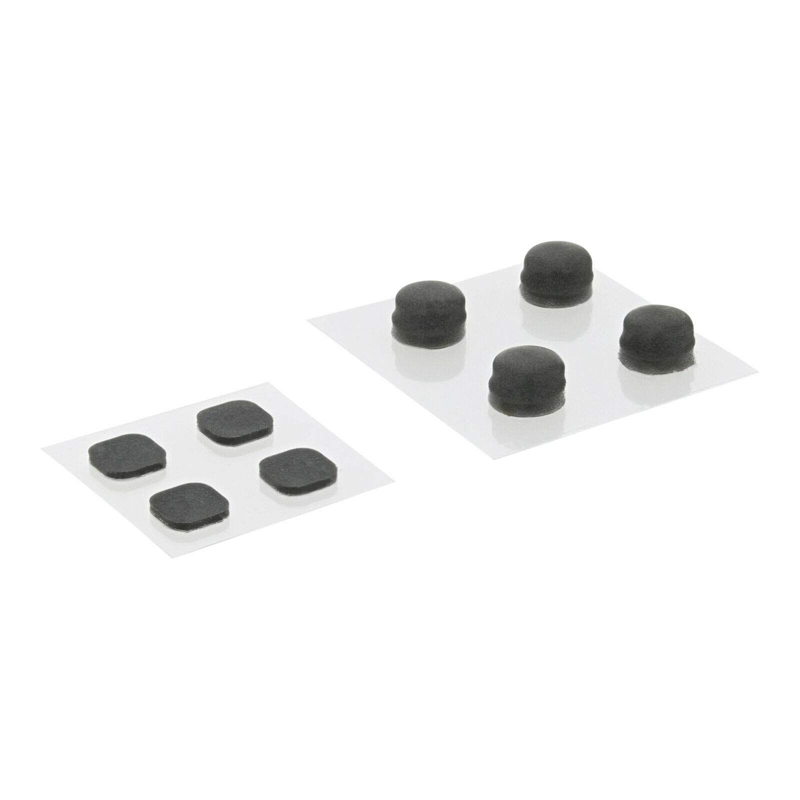 Front Back Screw Rubber Feet Cover Upper LCD Screen Screws Cover Rubber Replacement for New 3DS XL/LL (Black)