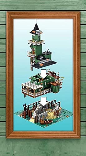 General Jim's Realistically Detailed Fisherman Harbortown Series City Modular Buildings 3452 Piece Three Level Lighthouse Construction Suite Building Blocks Toy Bricks Set for Adults and Teens