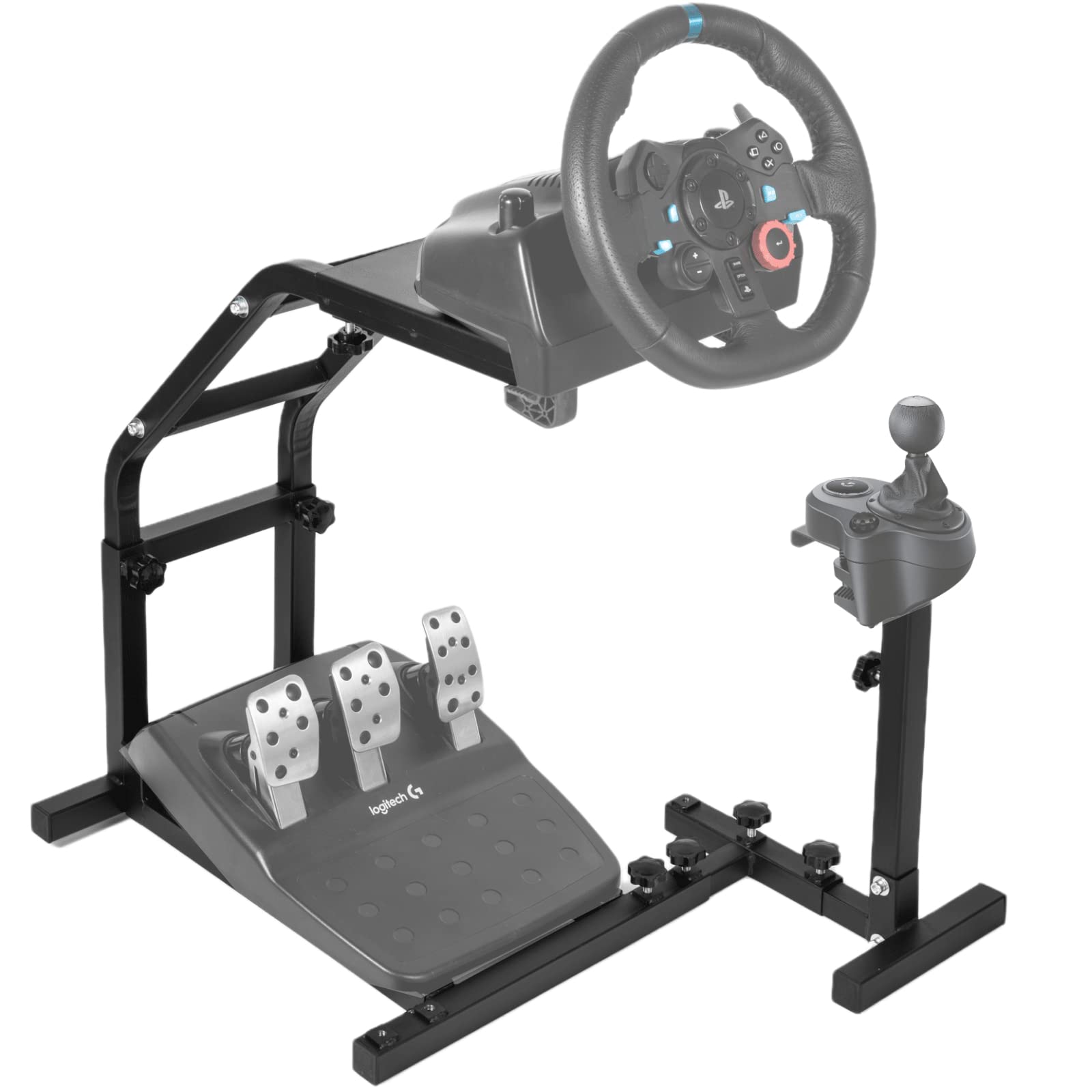 Anman Foldable Racing Steering Stand Fit for Logitech G27 G29 G920 G923 Adjustable Racing Simulator Cockpit Steering Wheel Shifter Pedals NOT Included