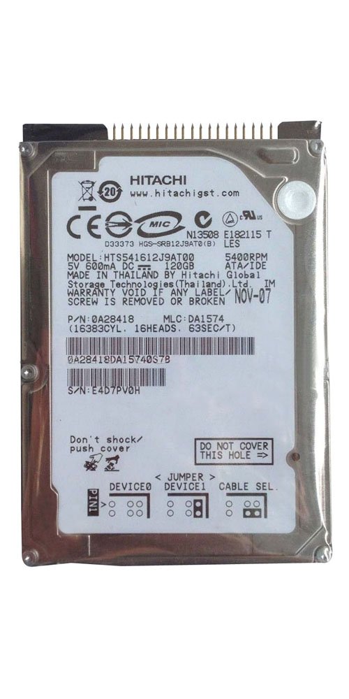 Hitachi Travelstar 5K160 120GB UDMA/100 5400RPM 8MB 2.5" IDE Hard Drive