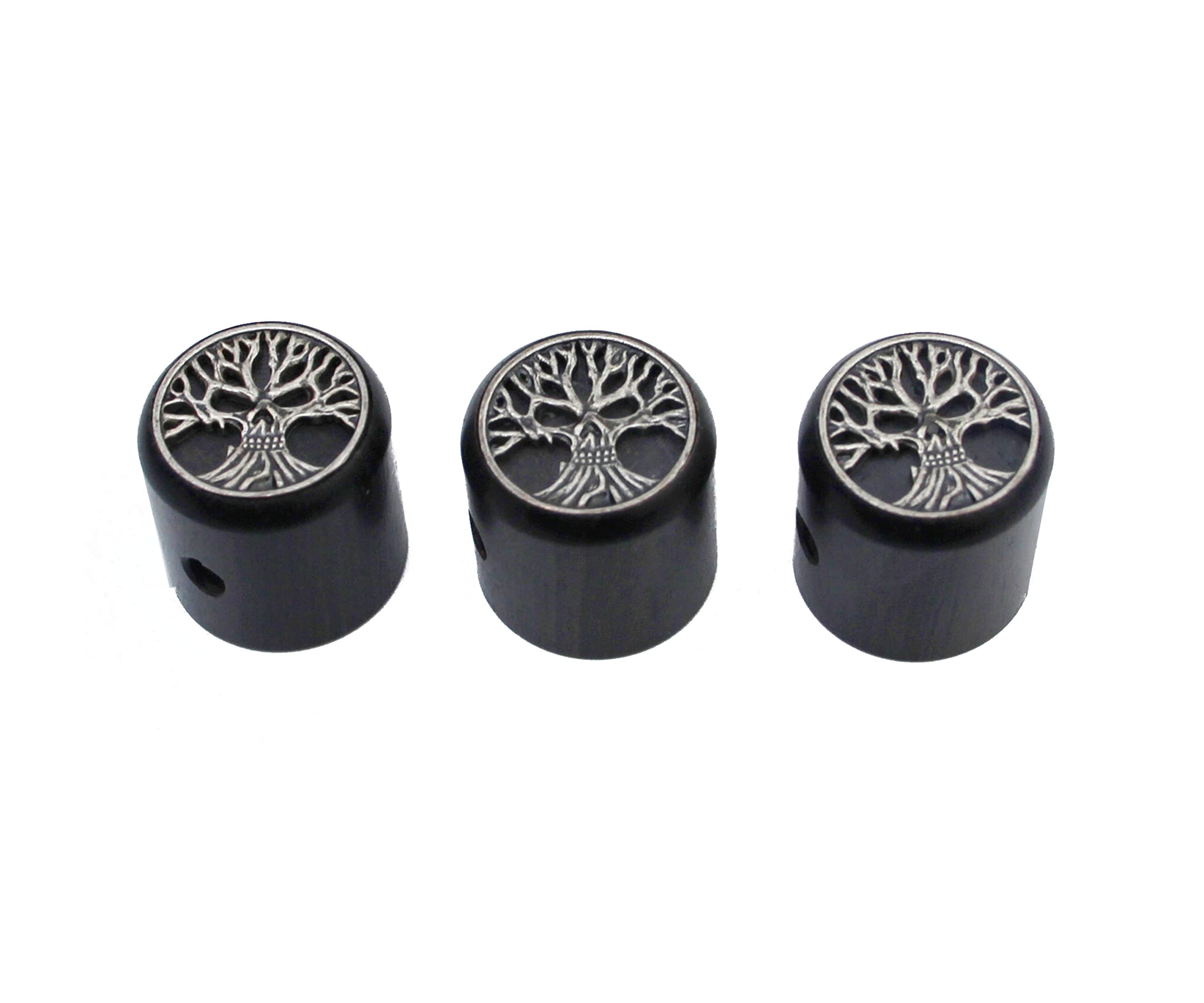 Guyker Guitar Knobs with 6mm Dia. Shaft Pots - Ebony Tone and Volume Control Potentiometer Knob Replacement for Precision Electric Guitar or Bass, Tree of Life Top (3 Piece)