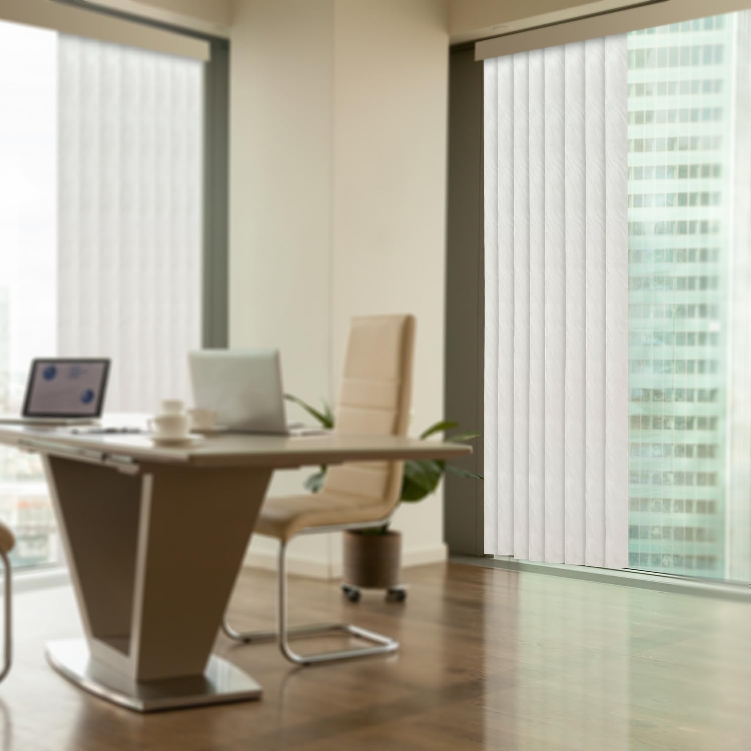 Amazing Drapery Hardware Premium Vinyl/PVC Vertical Blind Replacement Slats, 3 Pack, Textured White, Curved Style - DIY-Friendly and Trimmable Length - Ideal for Replacing Broken Blinds