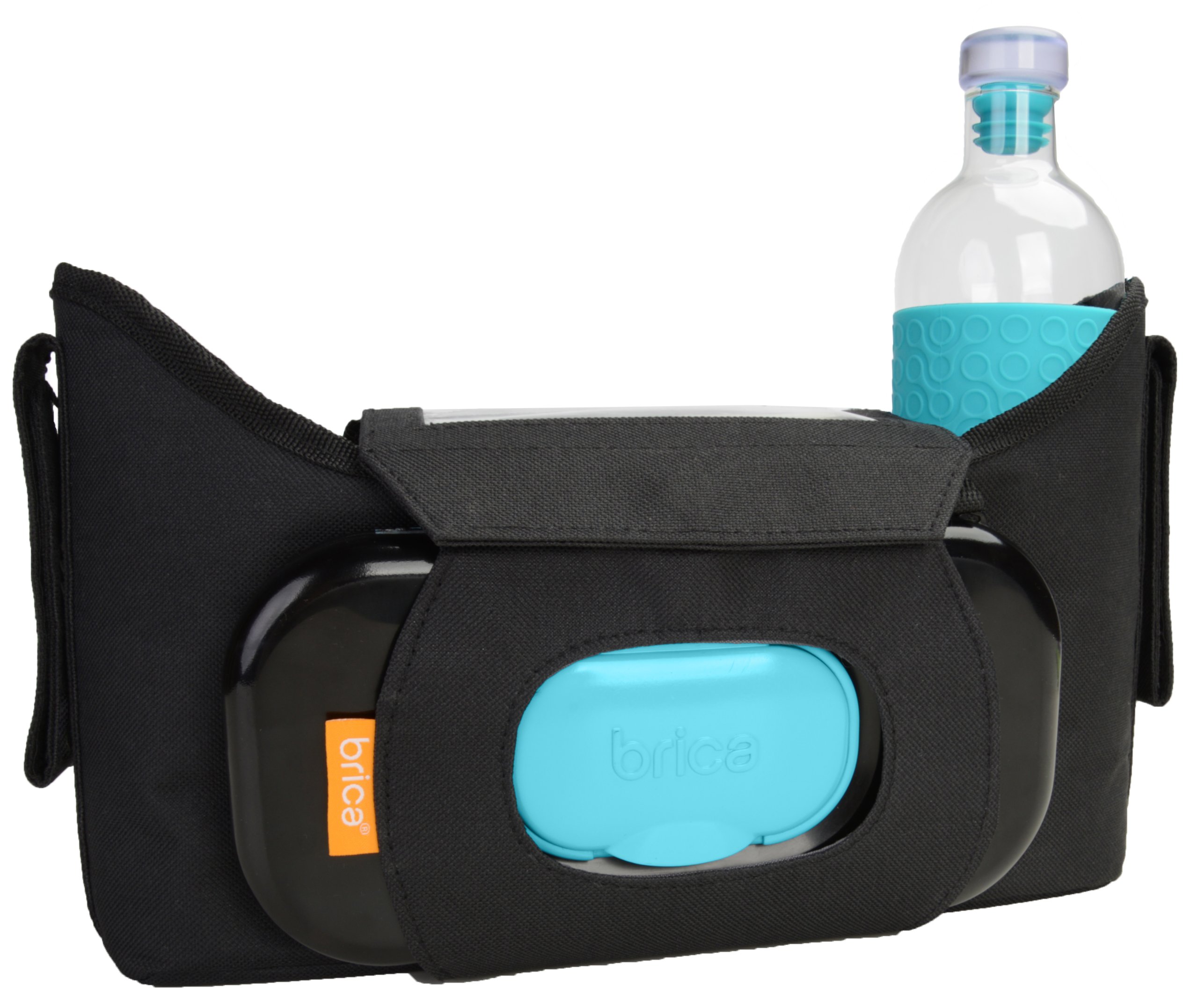 Munchkin Brica Stroller Organizer Plus with Phone Viewer and Wipes Case, Black