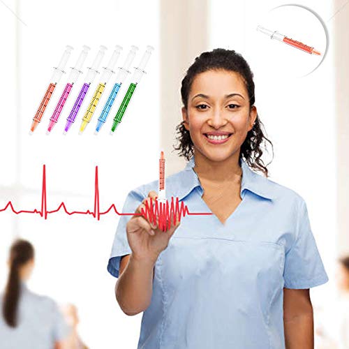 SunAngel 4 Syringe Pens + 6 Pill Pens + 6 Syringe Highlighters Fluorescent Needle Watercolor Pen (16 PCS)