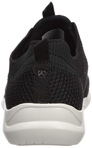 Aravon Women's PC Mesh Bungee Sneaker, Black Knit, 9