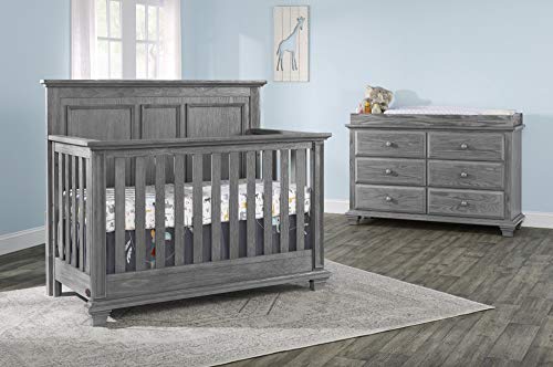Oxford Baby Kenilworth 4-in-1 Convertible Crib, Graphite Gray, GreenGuard Gold Certified