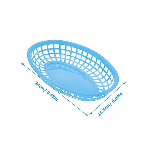 KJHBV 12pcs Snack Plate Hamburger Basket Plastic Hamper Vegetable Food Basket for Snacks Pp Blue Snack Baskets Food Basket Ktv Snacks Basket At Home Afternoon Tea Plastic Food
