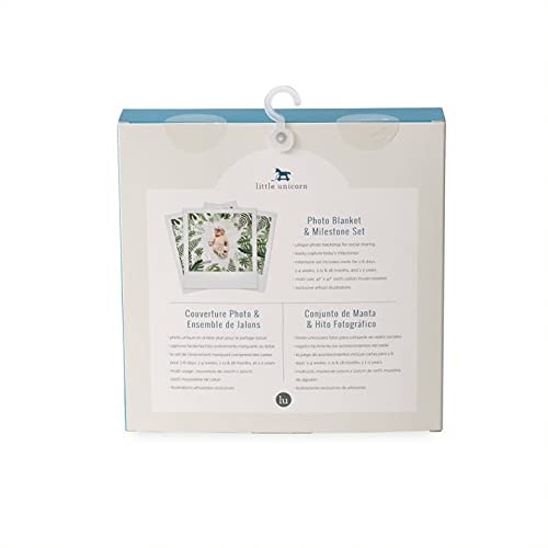 Little Unicorn Keepsake Monthly Milestone Photo Blanket – 47” x 46” – Milestone Cards Included - 100% Cotton Muslin – Machine Washable – Playful Designs - for Boys & Girls (Tropical Leaf)