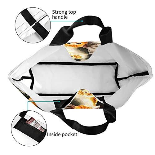 Cat Tote Shoulder Bag Cute Grocery Bags Storage Handle Shopping Bag Portable Animal Bag Large