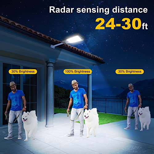 BUYTHA 1000W Solar Street Lights Outdoor - 6500K LED Street Light Dusk to Dawn, Solar Parking Lot Lights, LED Solar Outdoor Light Waterproof Motion Sensor and Remote Control