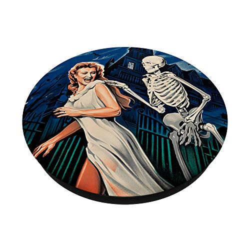 Skeleton Skull Horror Movie Sexy Pinup Girl Haunted House PopSockets Swappable PopGrip