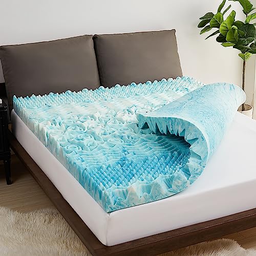 DQZ 2 Inch Queen Mattress Topper 7-Zone Memory Foam Mattress Topper - Cooling Gel Foam Mattress - Upgraded Soft Mattress Pad - Ergonomics Mattress Pad - CertiPUR-US and Oeko-TEX Certification