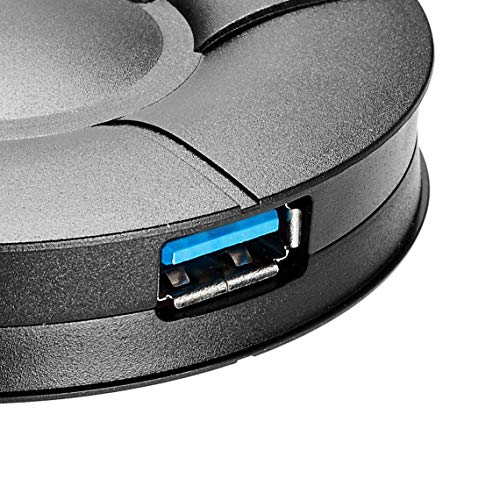 Amazon Basics High-Speed 4 Port USB 3.0 Hub with AC Adapter for use with MacBook, Mac Pro, iMac, Surface Pro and more, Black