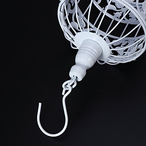 UEETEK Decorative Metal Bird Cage Home Hanging Ornament for Wedding Party Decoration (White)