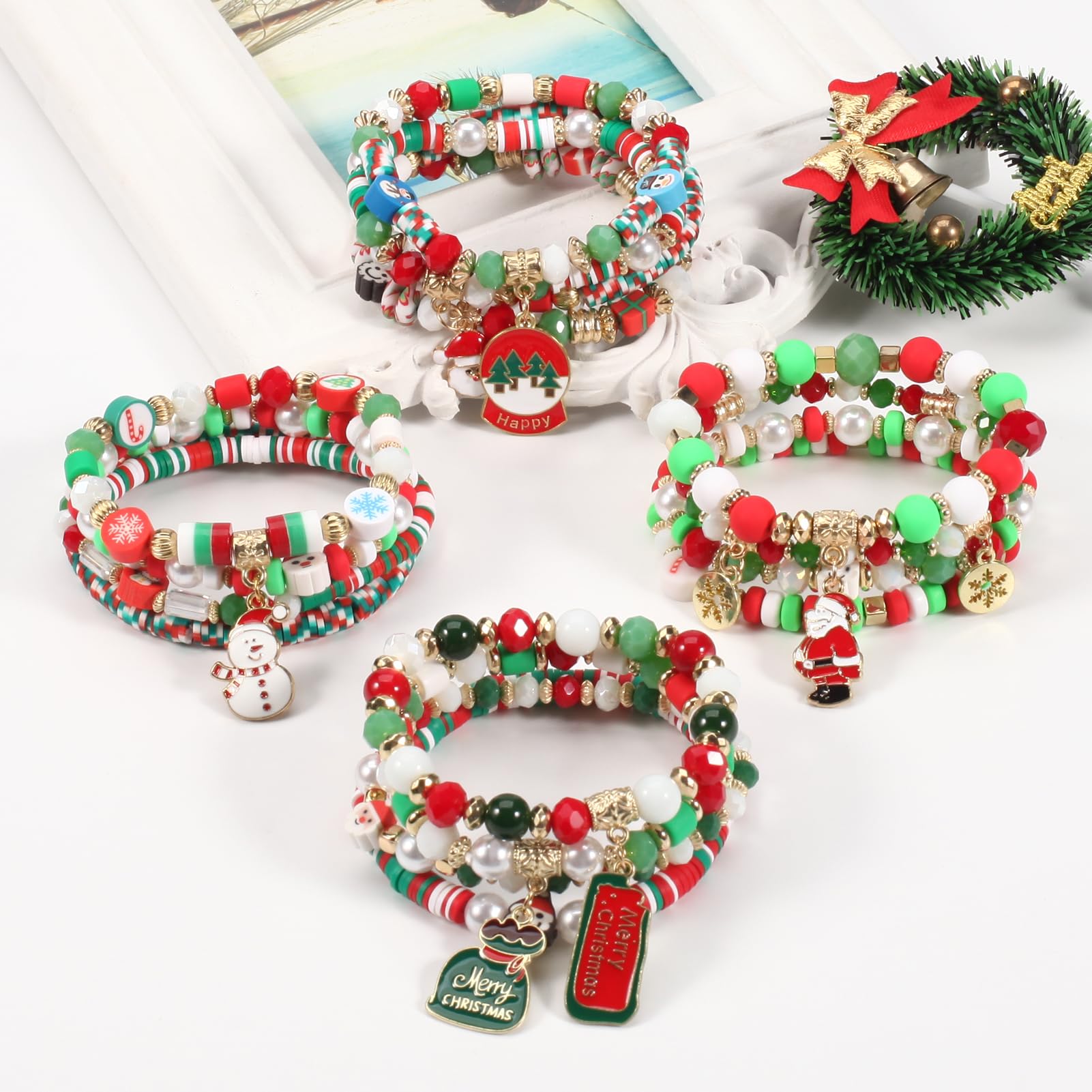 Ardorchid 8 Set Bohemian Stretch Bracelets for Women