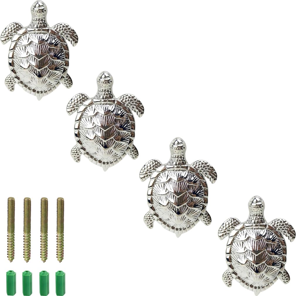 RR-RUOSHUI 4Pcs Tortoise Wall Mounting Hanger Hooks, Animal Sea Turtle Coat Hooks, Decorative Wall Mounted Hooks for Hanging Coats, Scarves, Bags, Purses, Backpacks Home Decor